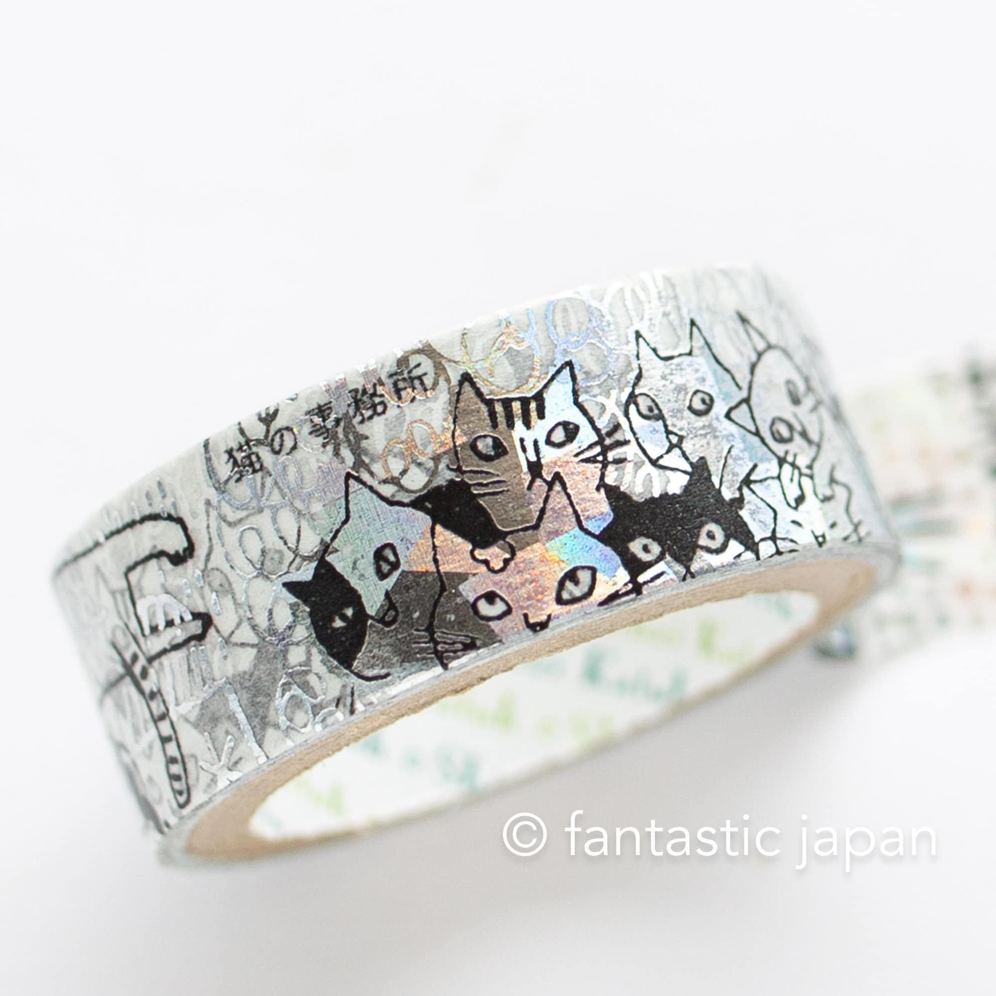 Gold foil glittering Masking Tape -cat's office- / Shinzi Katoh design – Fantastic Japan