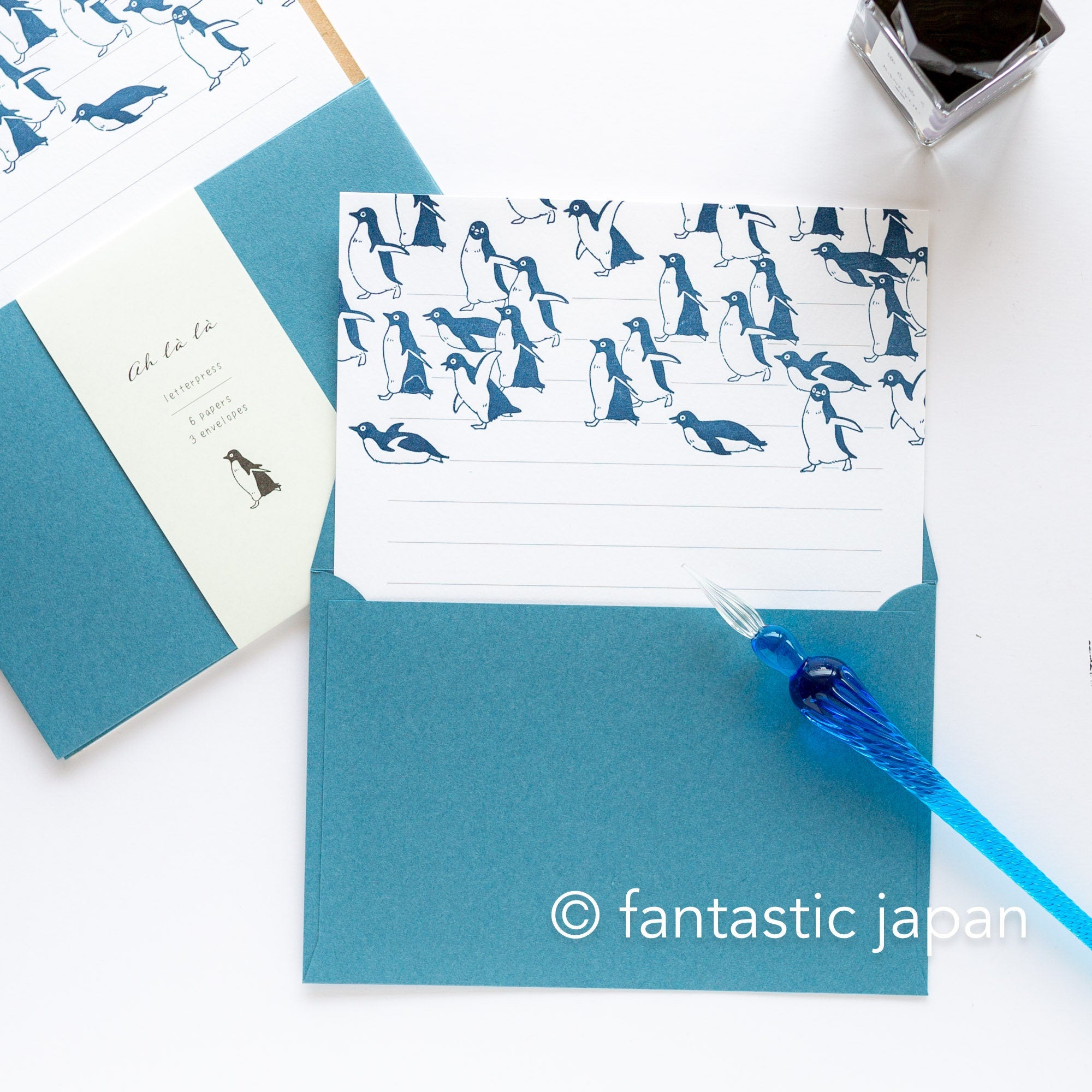 Letterpress letter set / ah la la -penguins- by EL COMMUN – Fantastic Japan