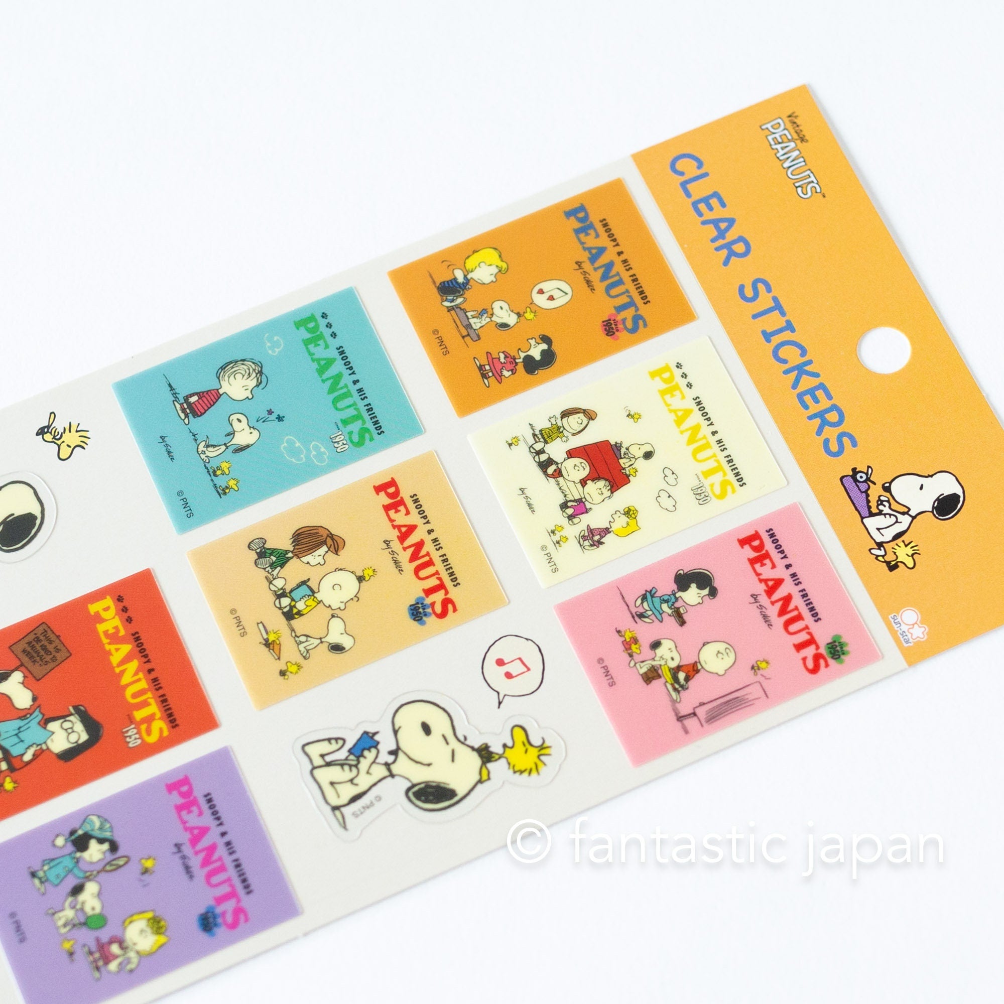 Peanuts Snoopy Book cover-style stickers -A- – Fantastic Japan