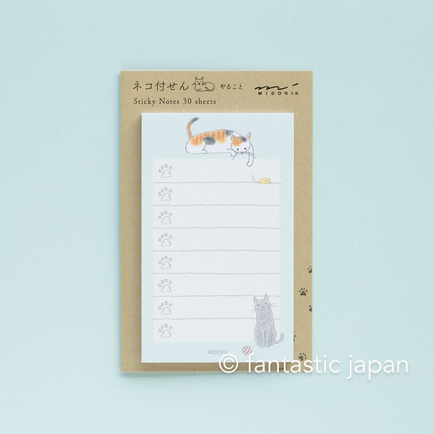 Sticky Notes -cat to do list blue- / MIDORI – Fantastic Japan