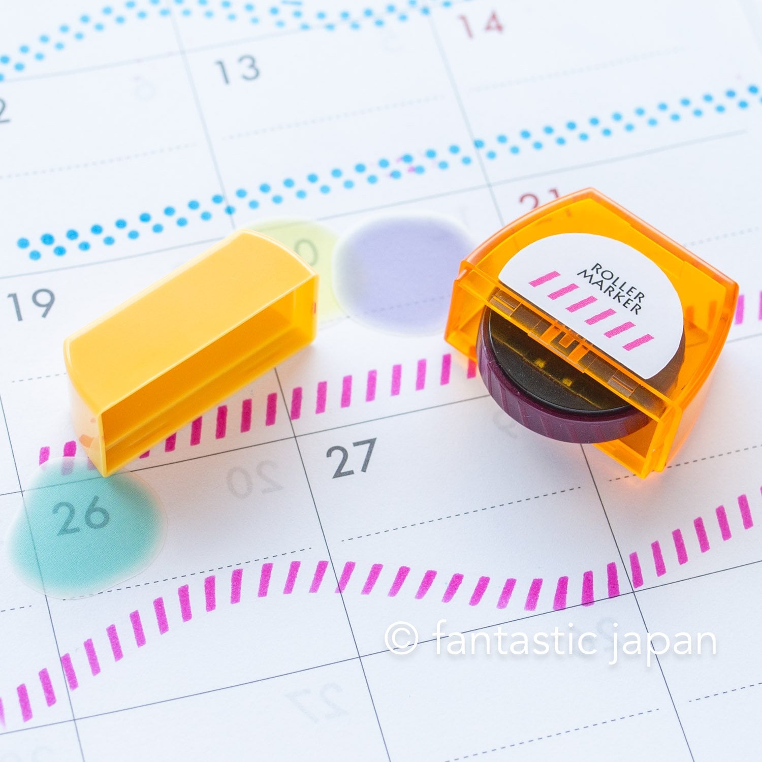 Deco roller marker -stripe pink- – Fantastic Japan