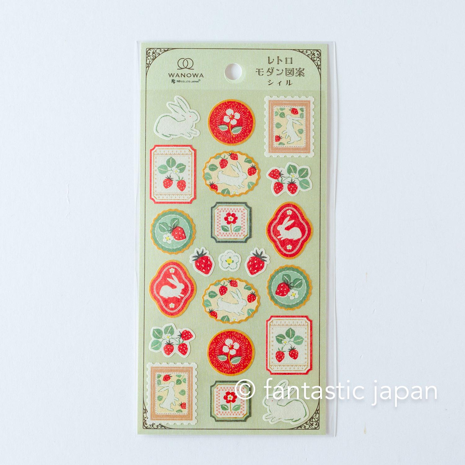 Washi Sticker / WANOWA -rabbit and strawberry- – Fantastic Japan