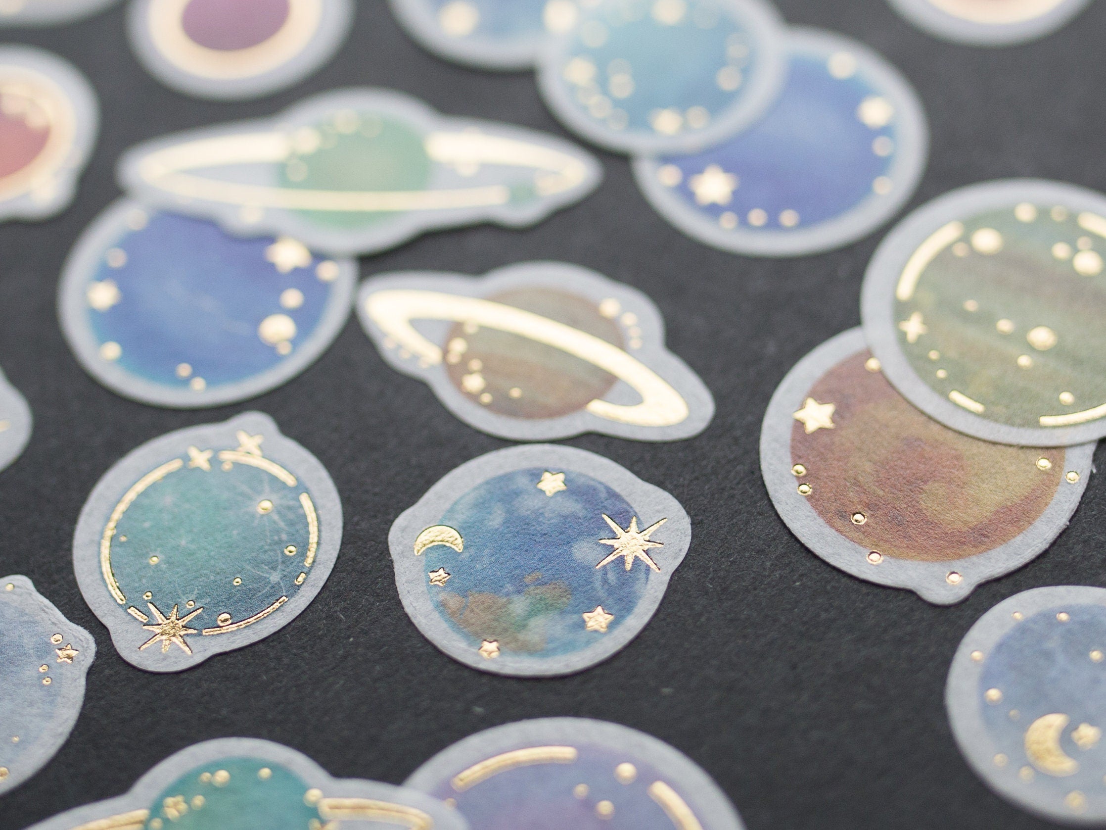 Die-cut flake stickers -planet- – Fantastic Japan