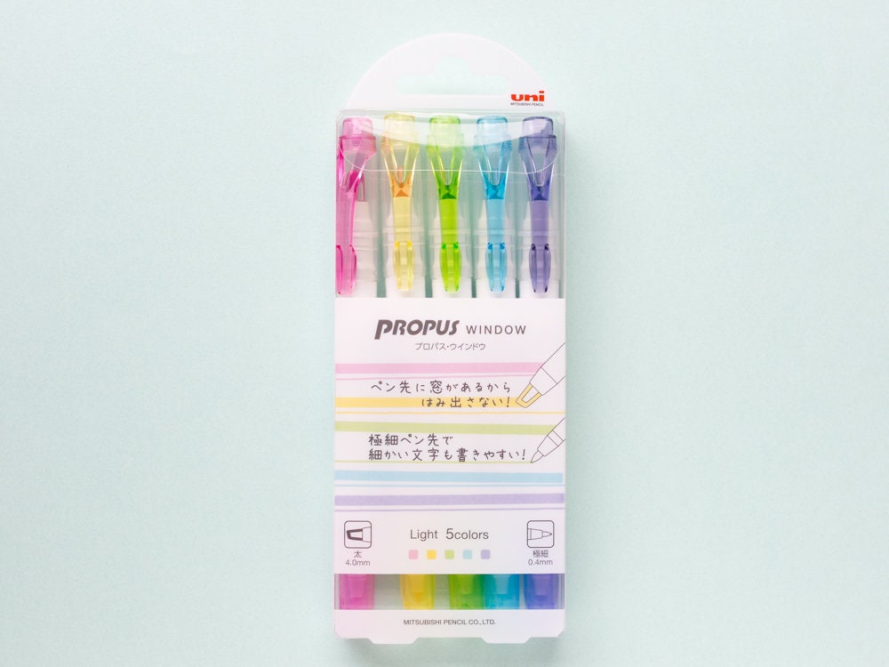 uni PROPUS Window pen set , Highlighter Pen, - Set of 5 Light colors ...