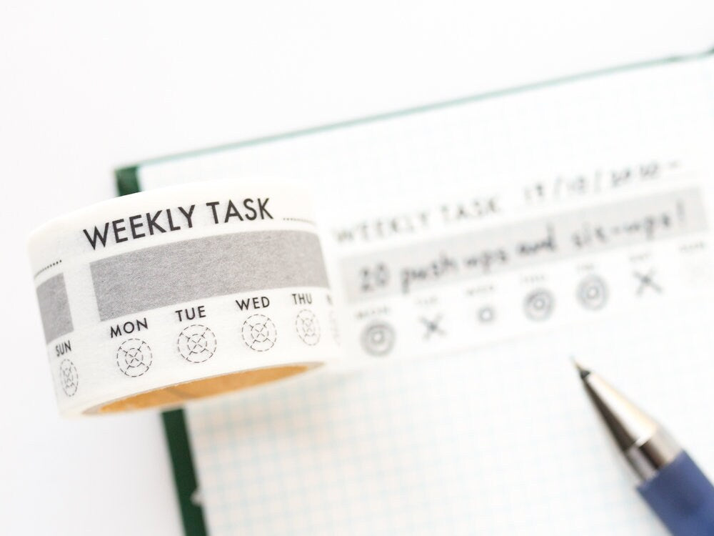 Writable-Perforated Washi Tape for Schedule -WEEKLY TASK- – Fantastic Japan