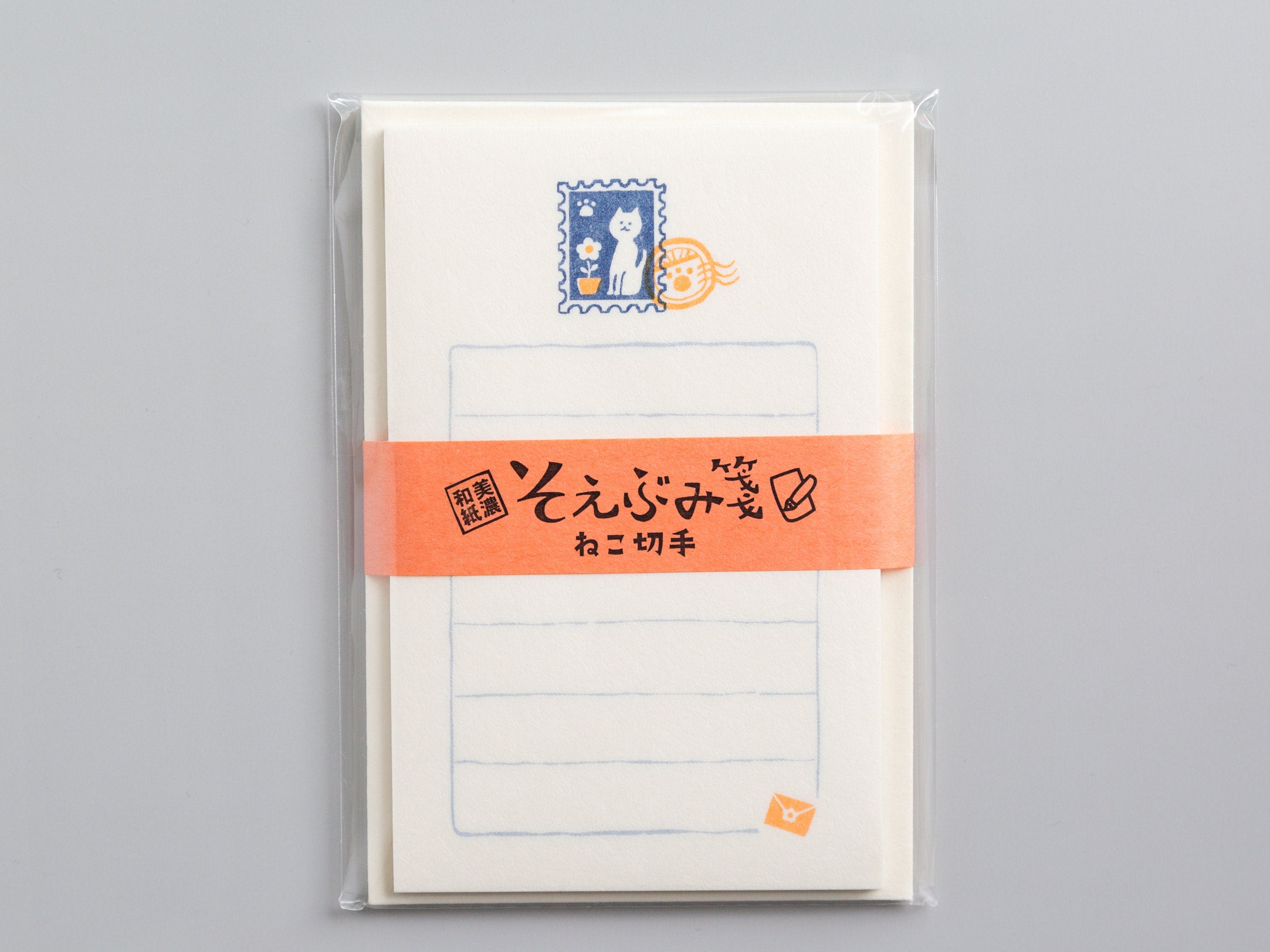 Washi mini letter set -Cat postal stamp- – Fantastic Japan