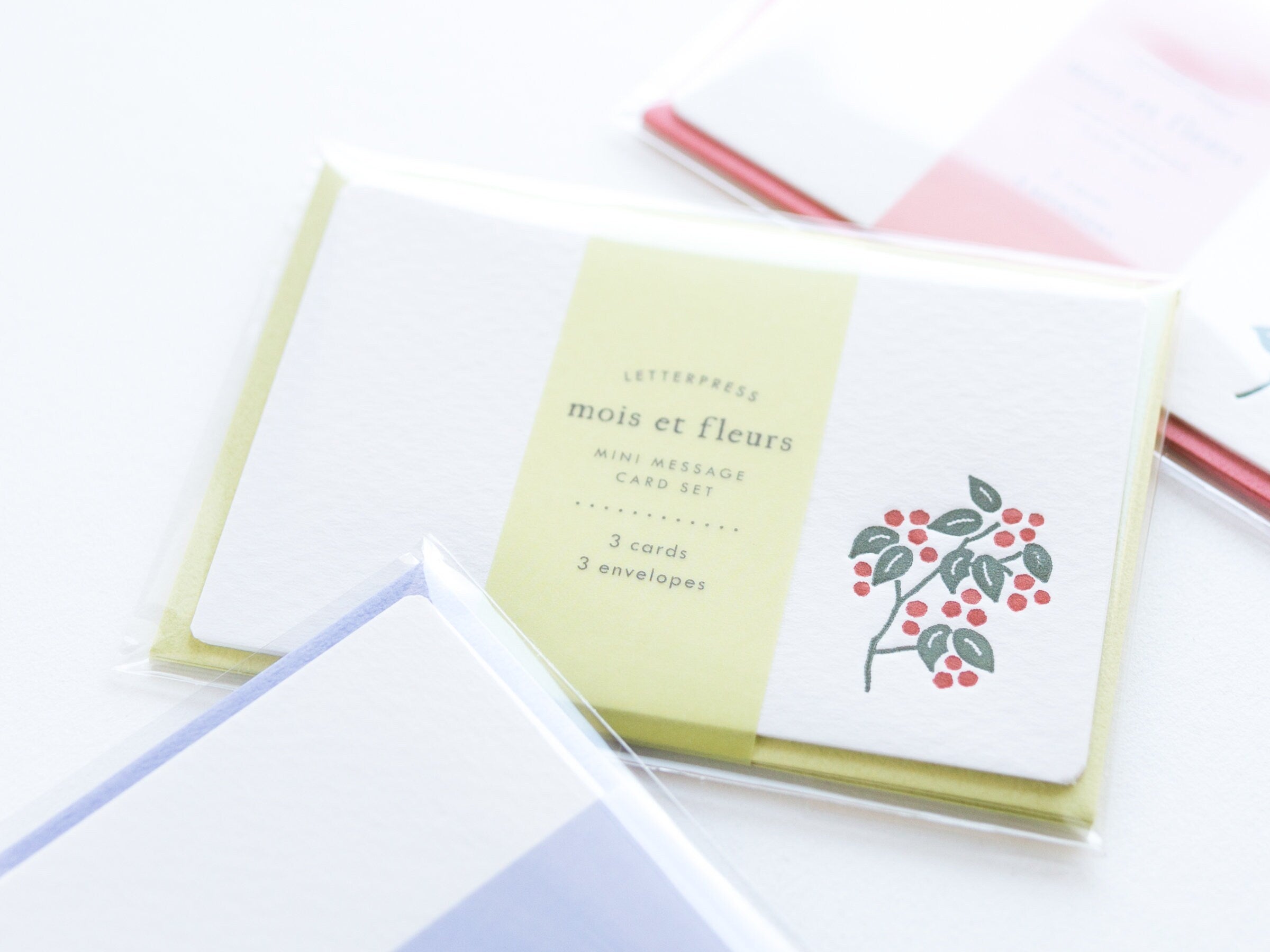 mini message card set -mois et fleurs "checkerberry"- – Fantastic Japan