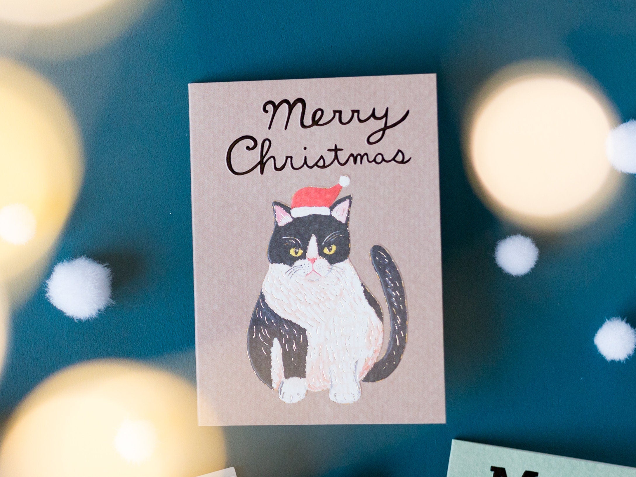 Christmas mini card "Cat Santa clause-Tuxedo-" – Fantastic Japan