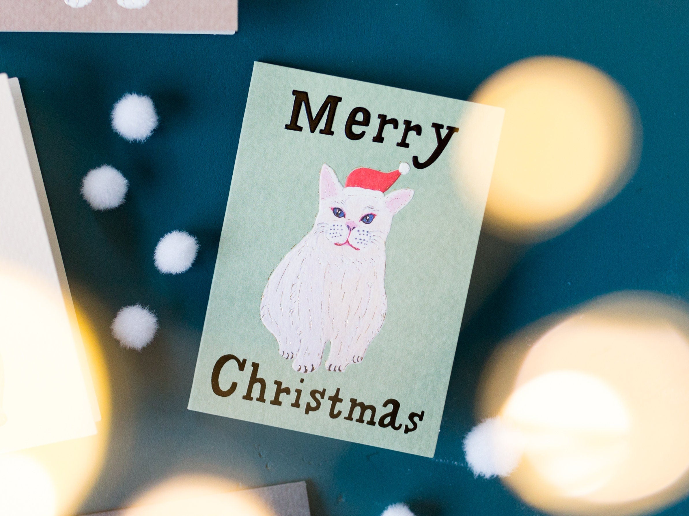 Christmas mini card "Cat Santa clause-White cat-" – Fantastic Japan