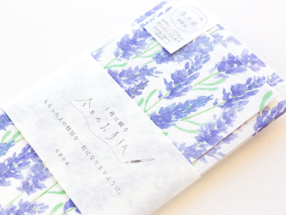 Japanese style washi letter set -lavender- – Fantastic Japan