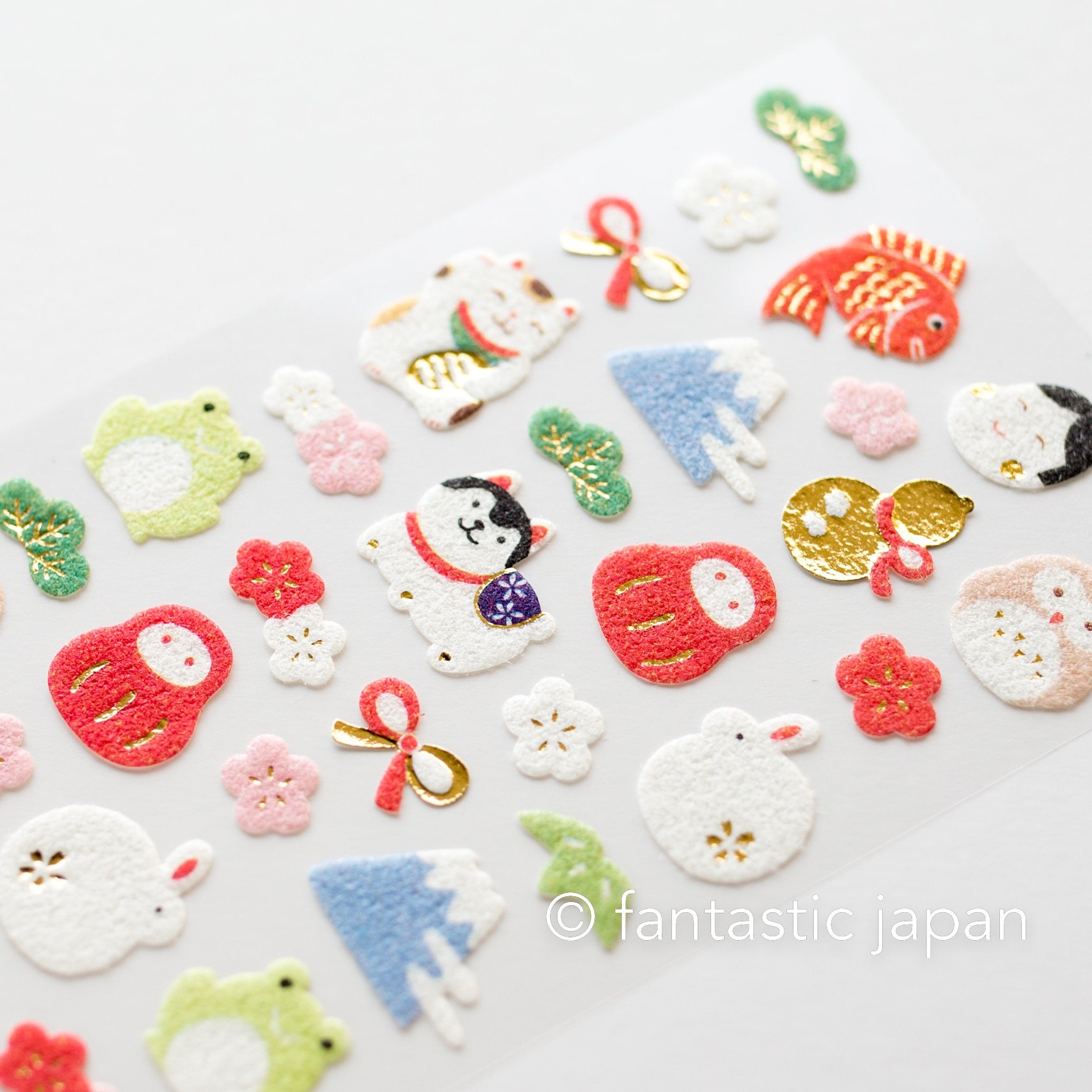 Japanese lucky charms fluffy sticker – Fantastic Japan