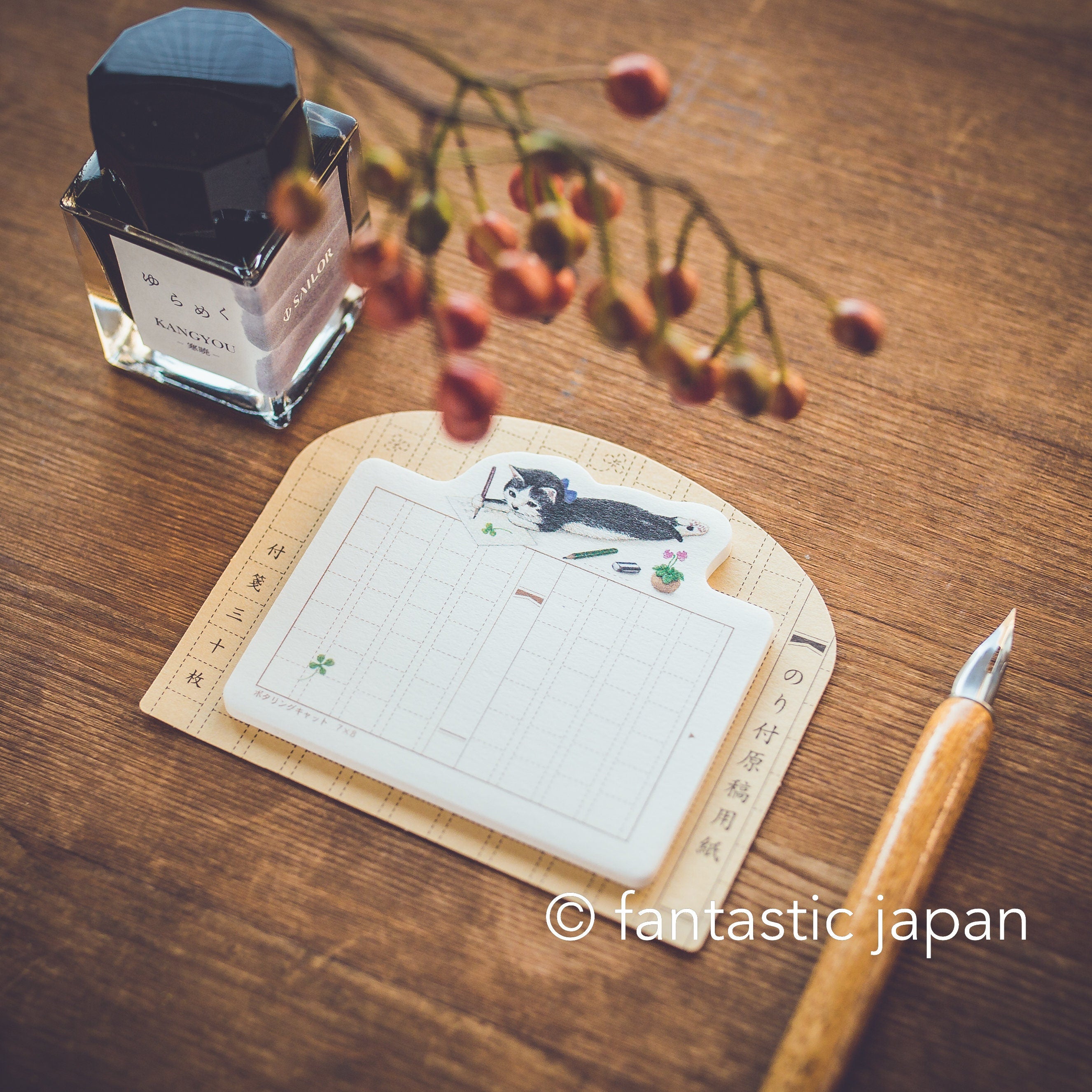 Pottering Cat sticky notes -bicolor cat- – Fantastic Japan