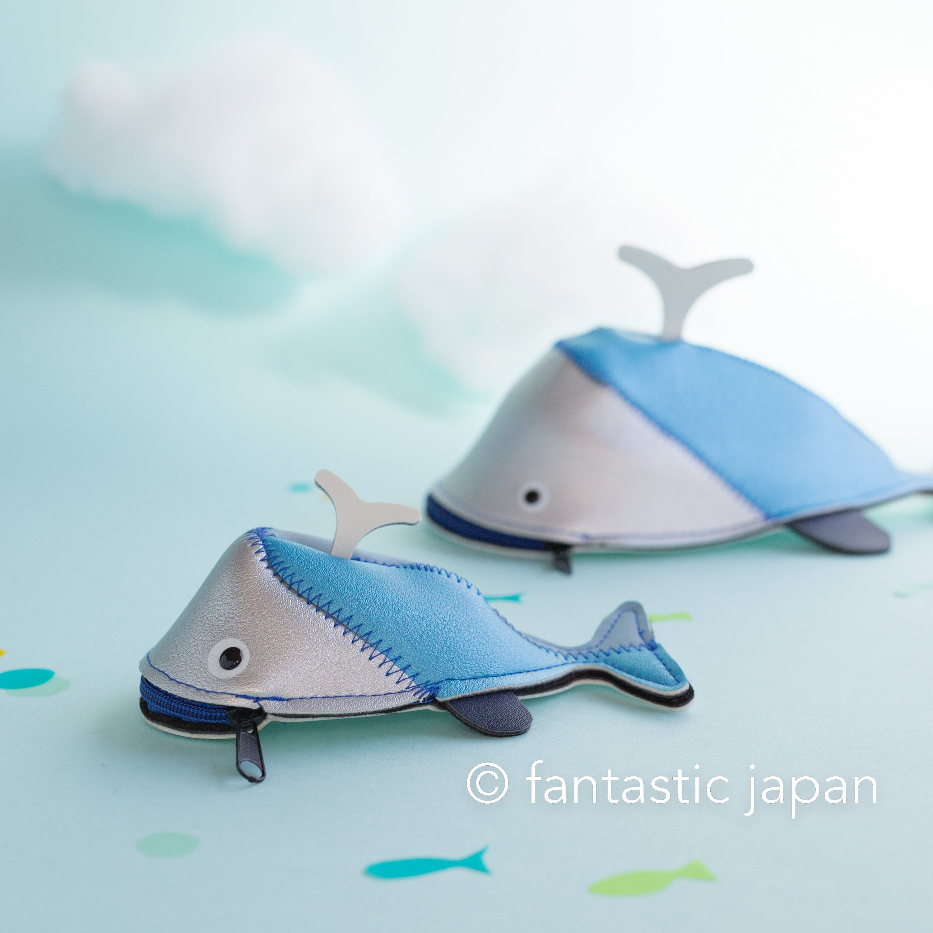 Mini Whale Case -Silver & Blue- – Fantastic Japan