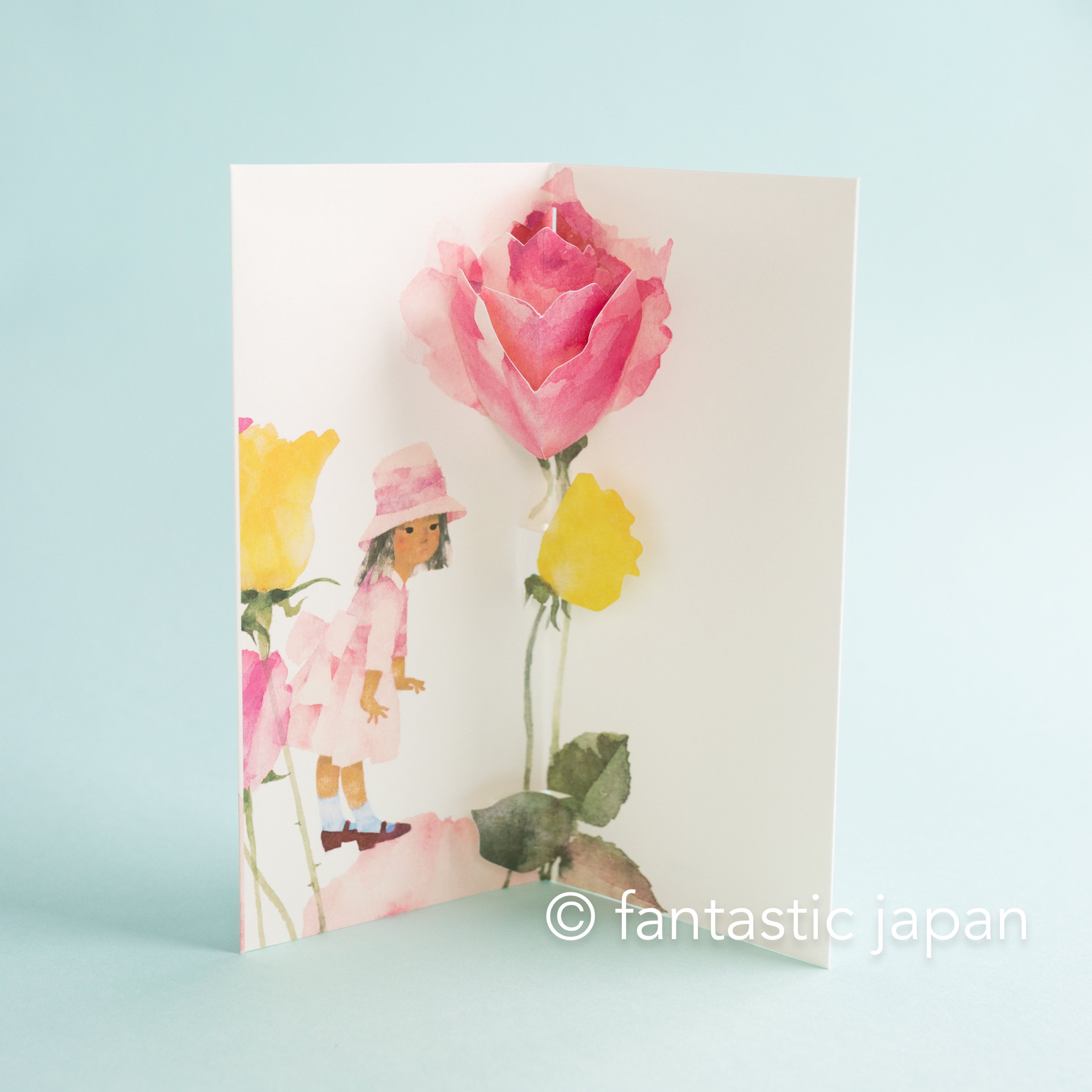 Iwasaki Chihiro pop-up greeting card -A Rose and a Girl- – Fantastic Japan
