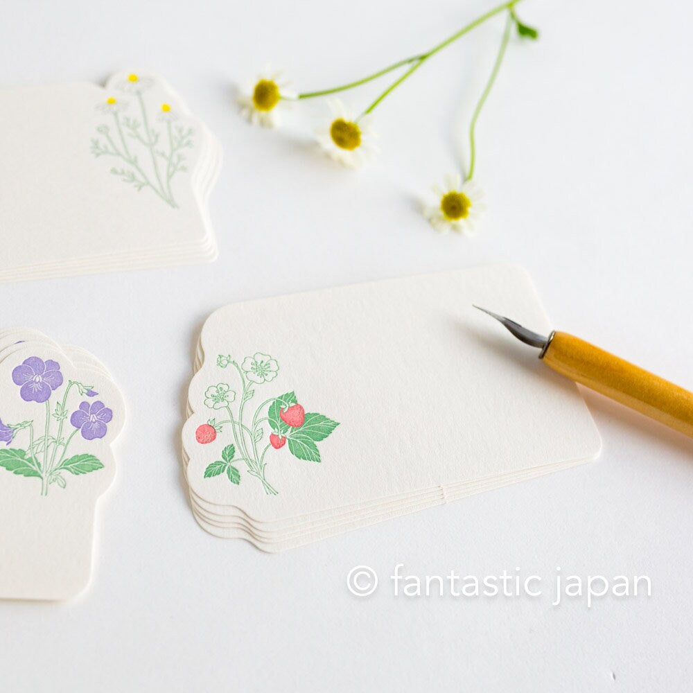 HÜTTE paper works die-cut mini message card -wild strawberry ...