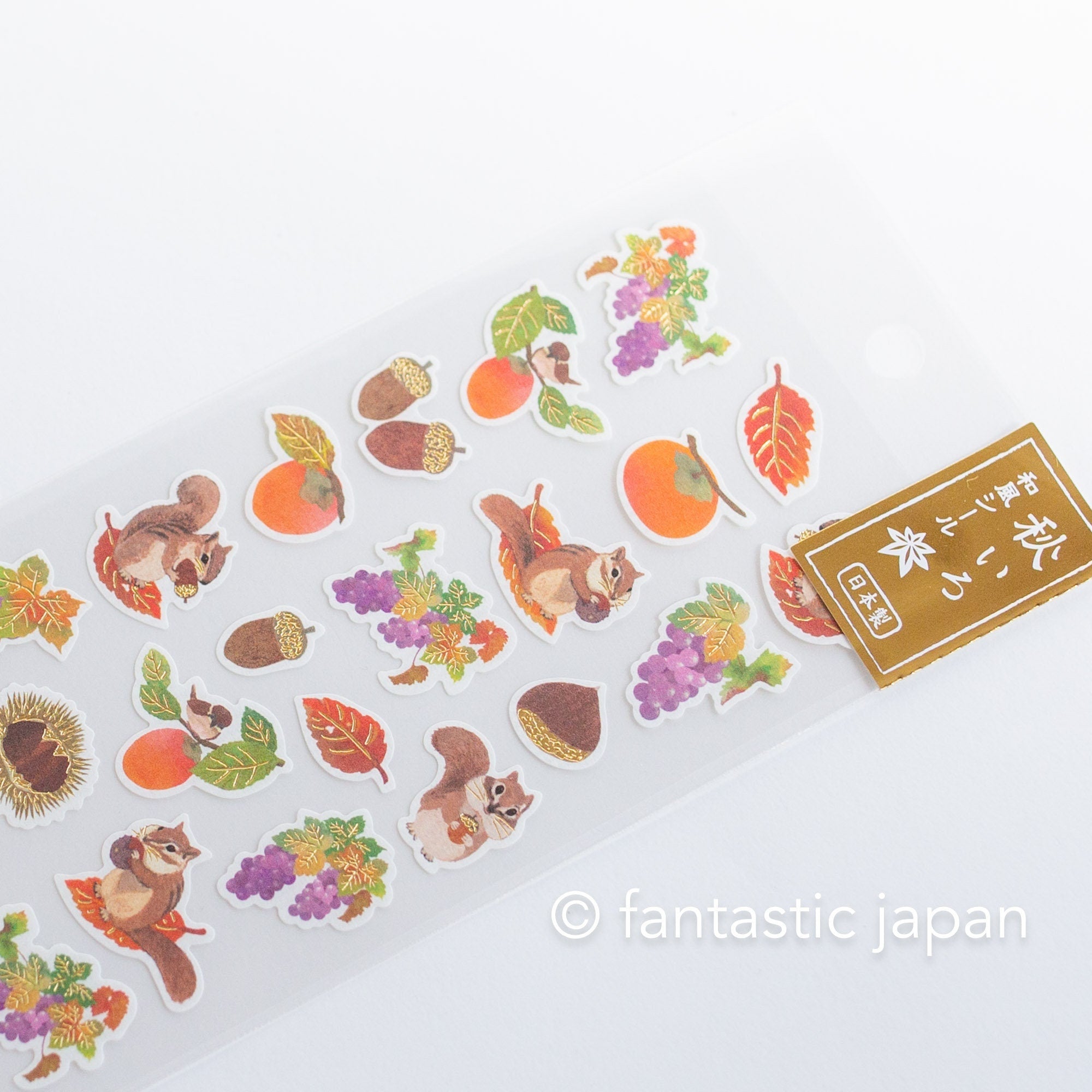 Washi Japanese autumn sticker -chipmunk- – Fantastic Japan