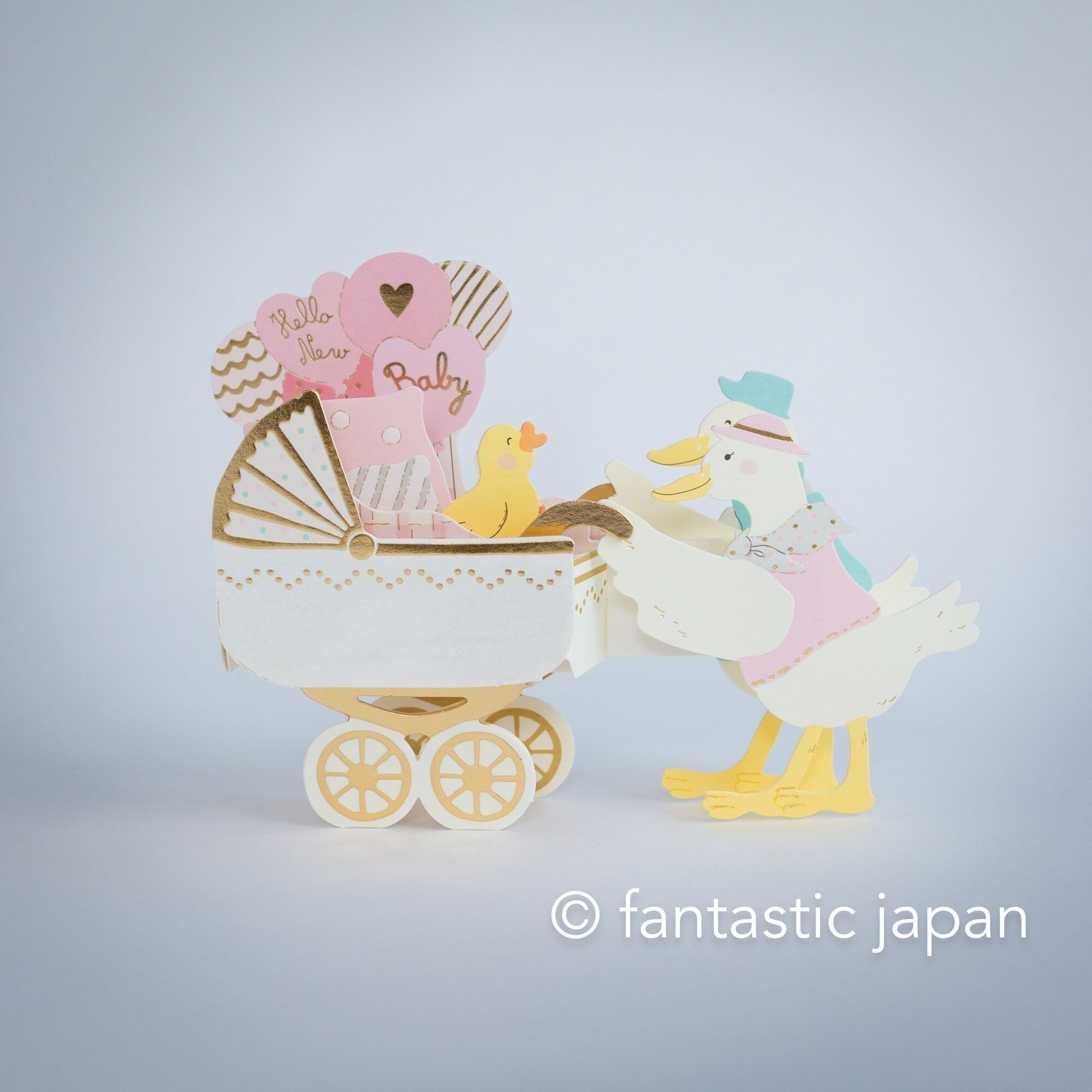 Baby shower pop-up card -duck- – Fantastic Japan