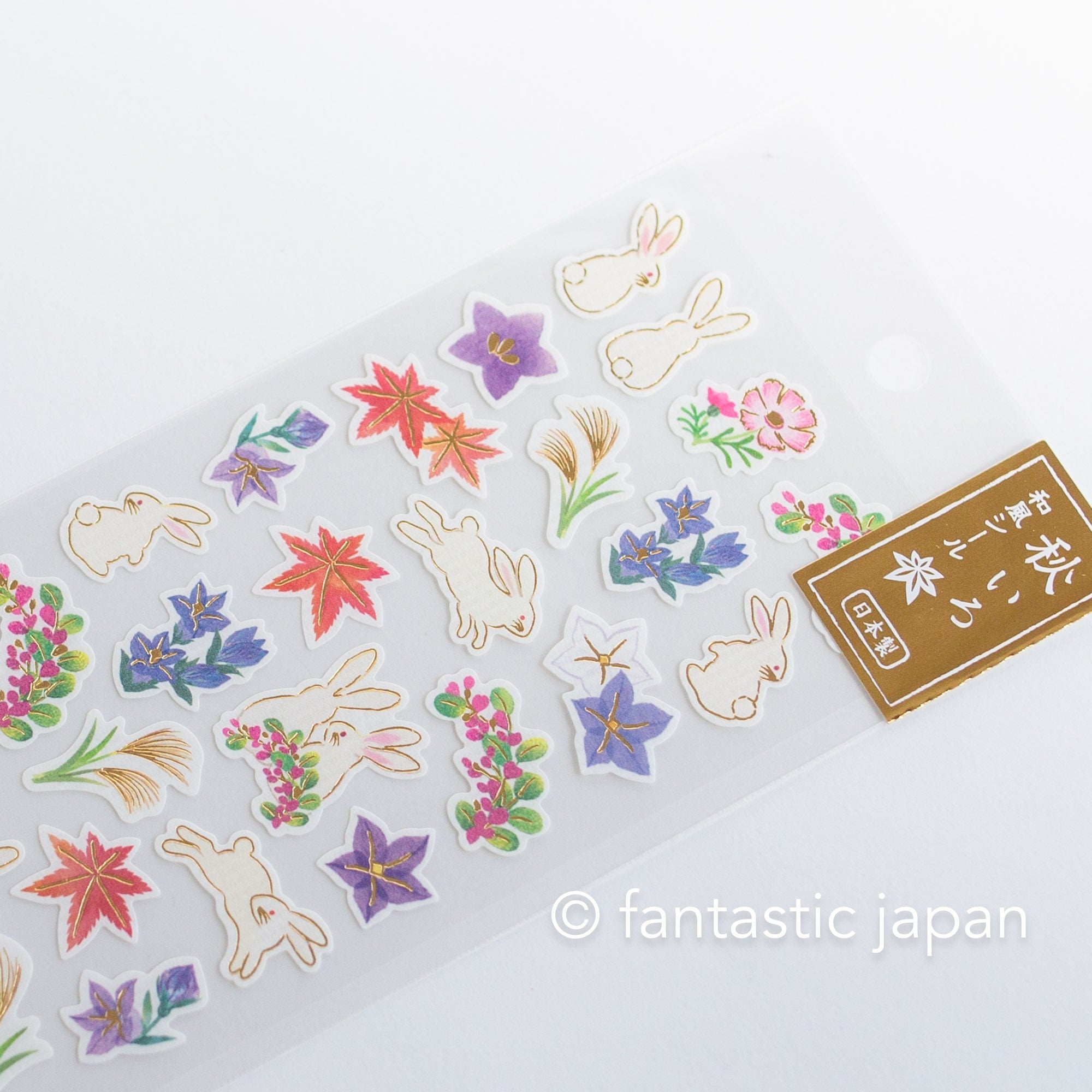 Washi Japanese autumn sticker -rabbits- – Fantastic Japan