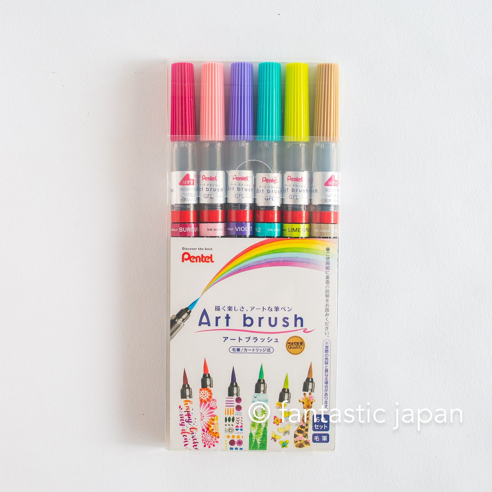 Pentel Fude Touch Brush Sign Pen - Set of 6 nuance color- – Fantastic Japan