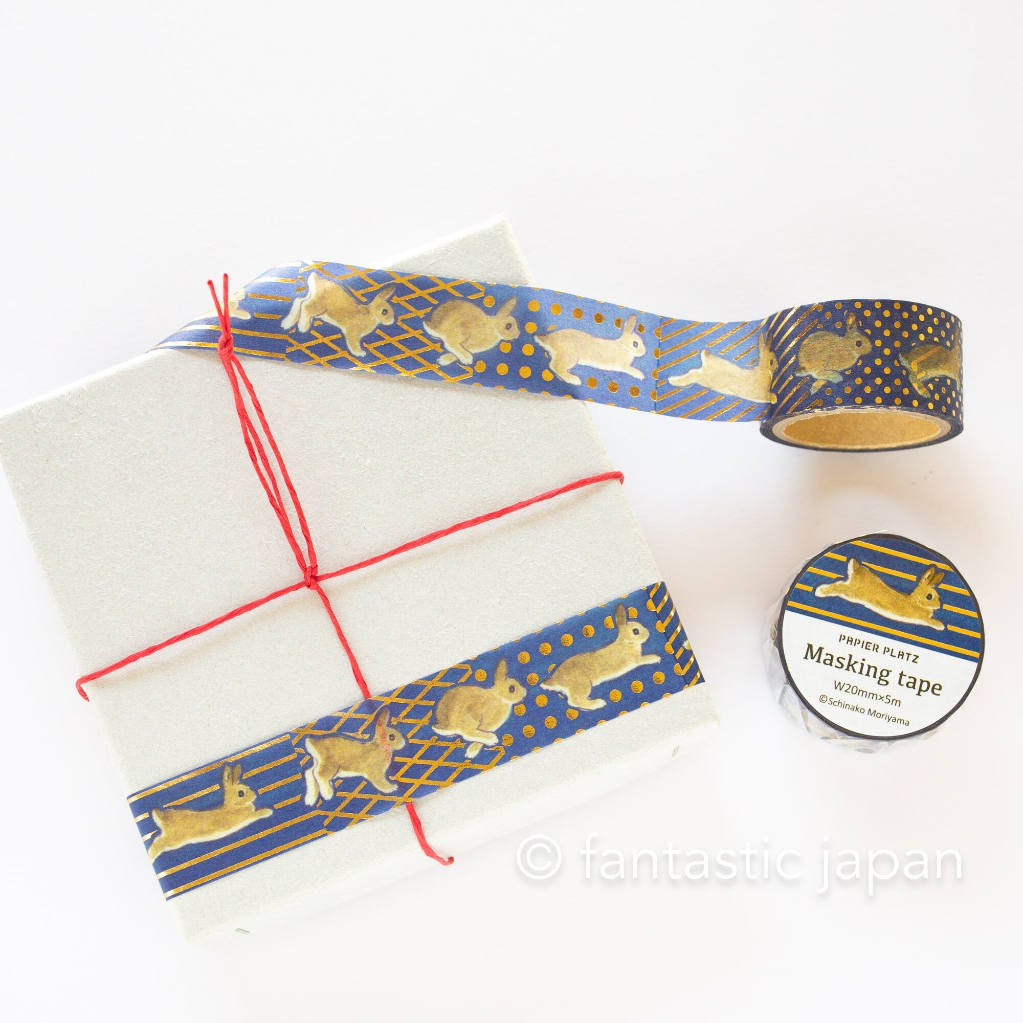 Gold foil Masking Tape -running rabbits- by Schinako Moriyama ...